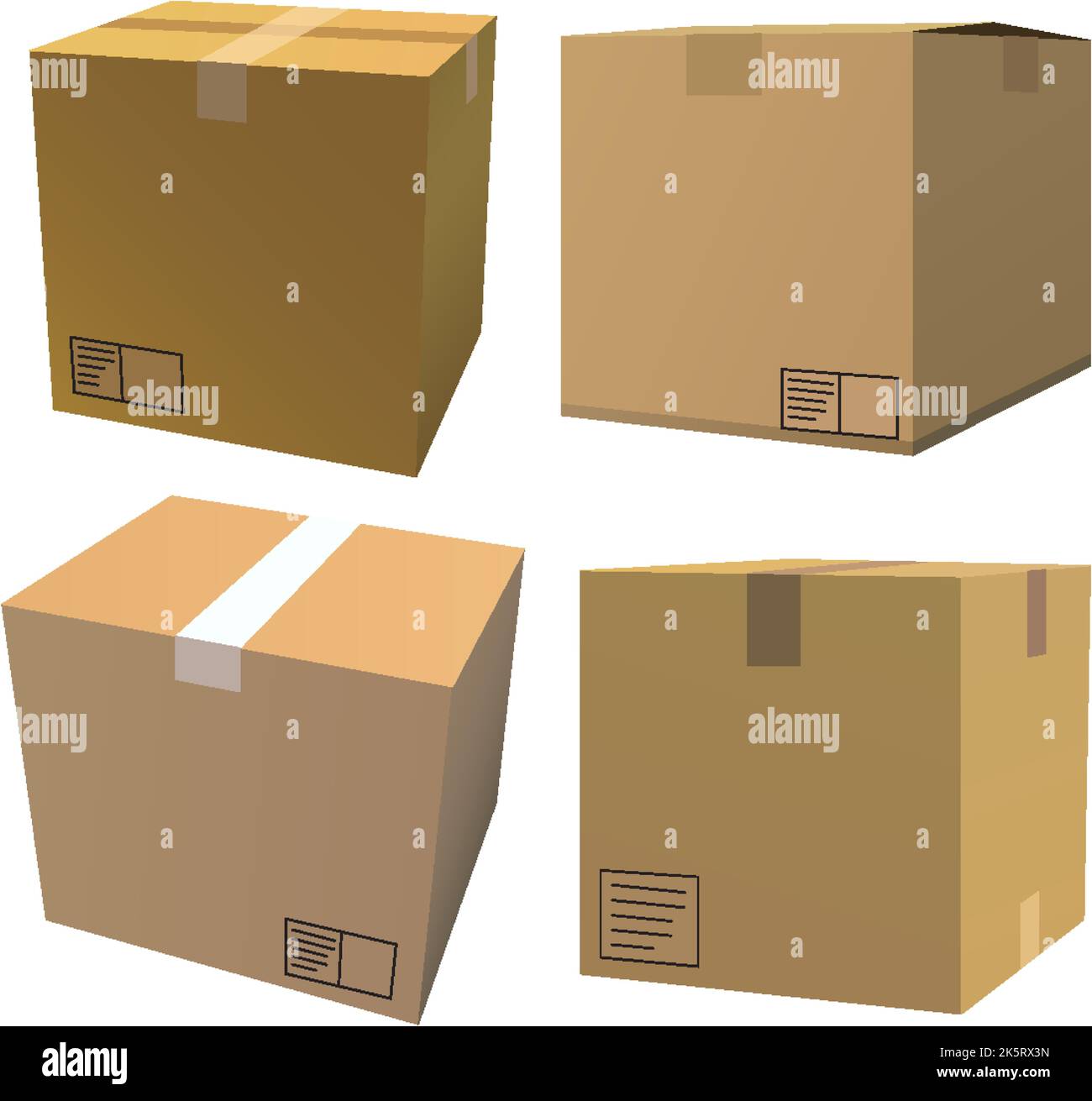 3D cardboard boxes isolated illustration Stock Vector Image & Art - Alamy