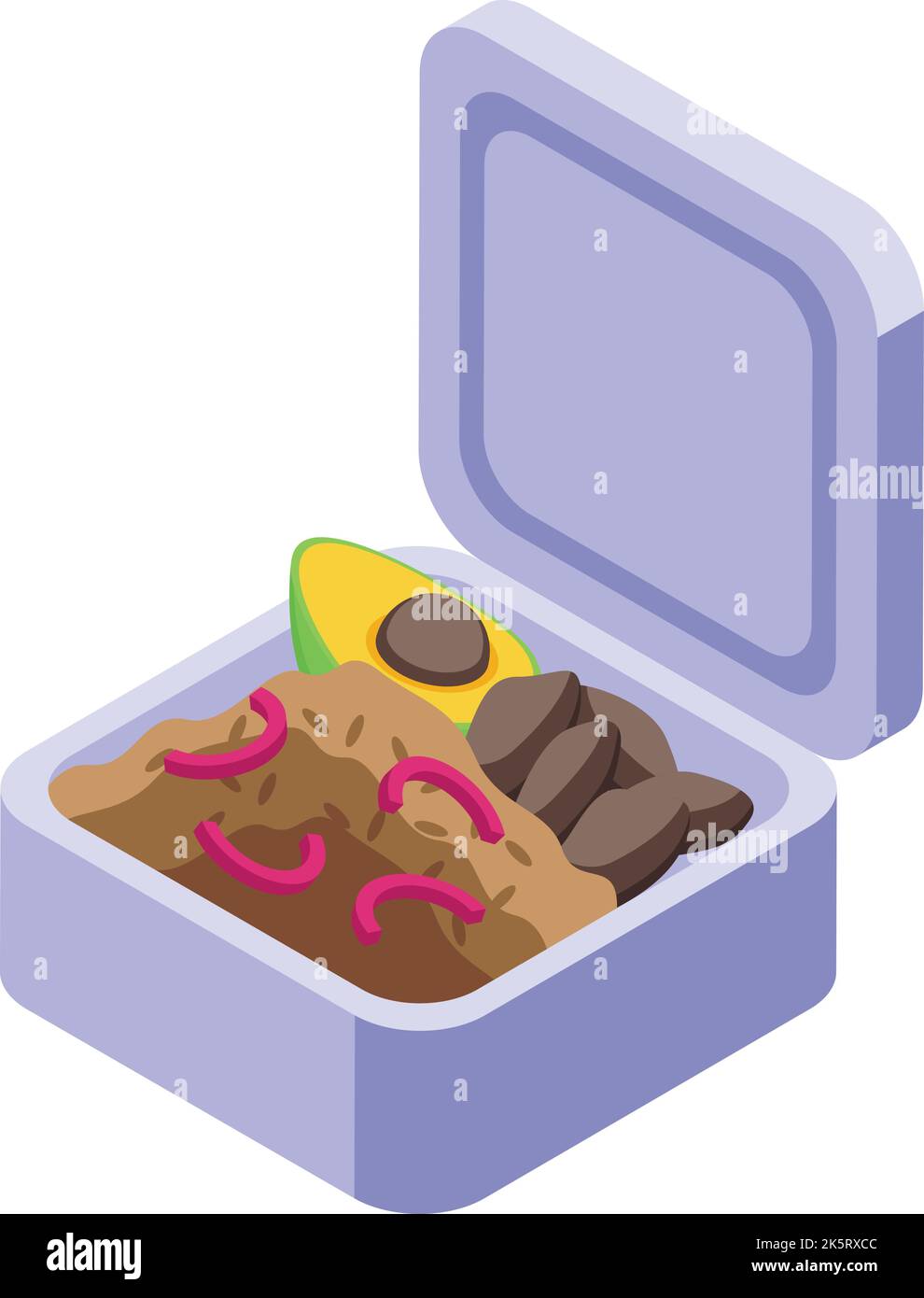 School lunch box icon isometric vector. Food cuisine. Dish french Stock ...