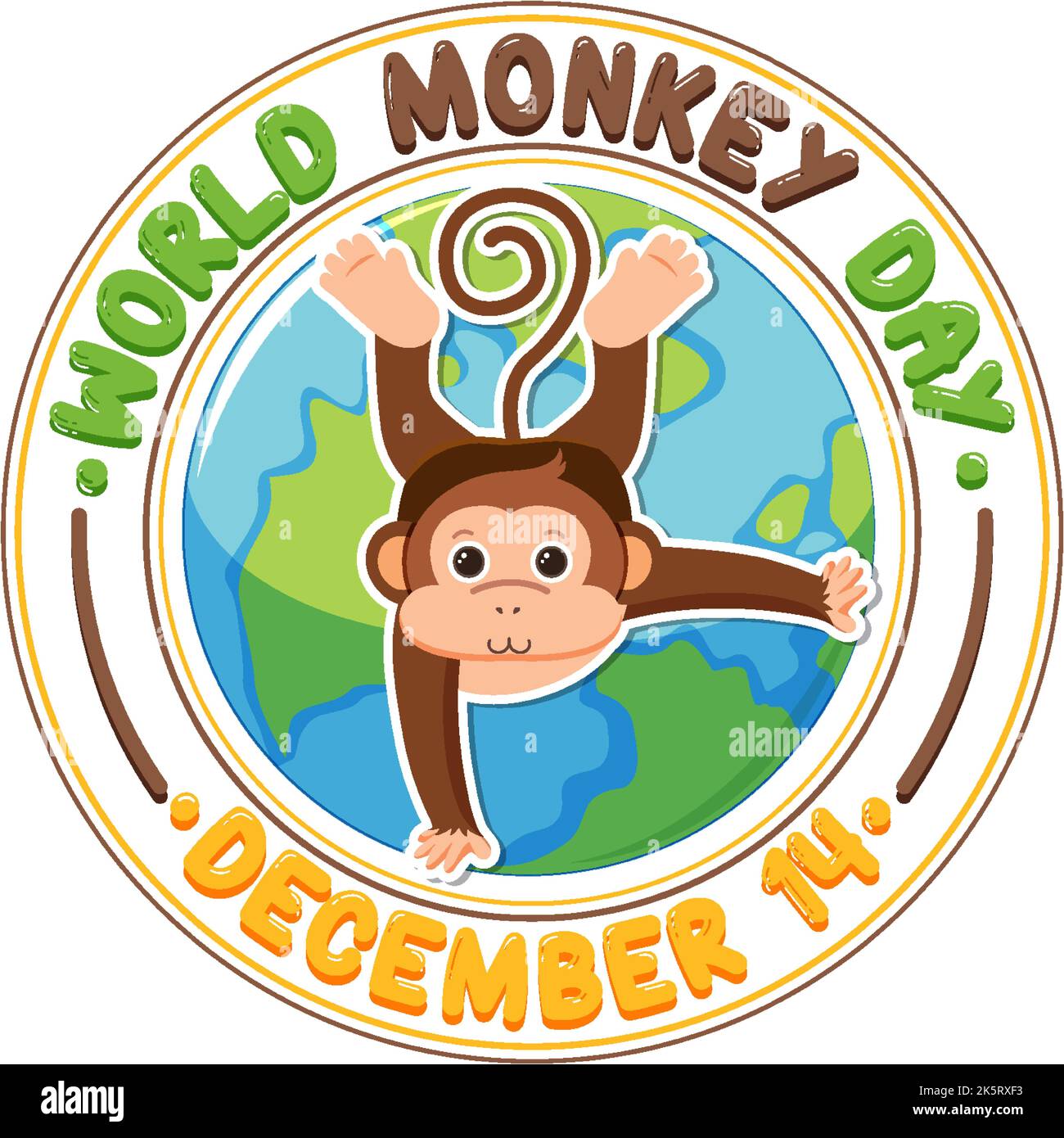 World monkey day poster design illustration Stock Vector Image & Art ...