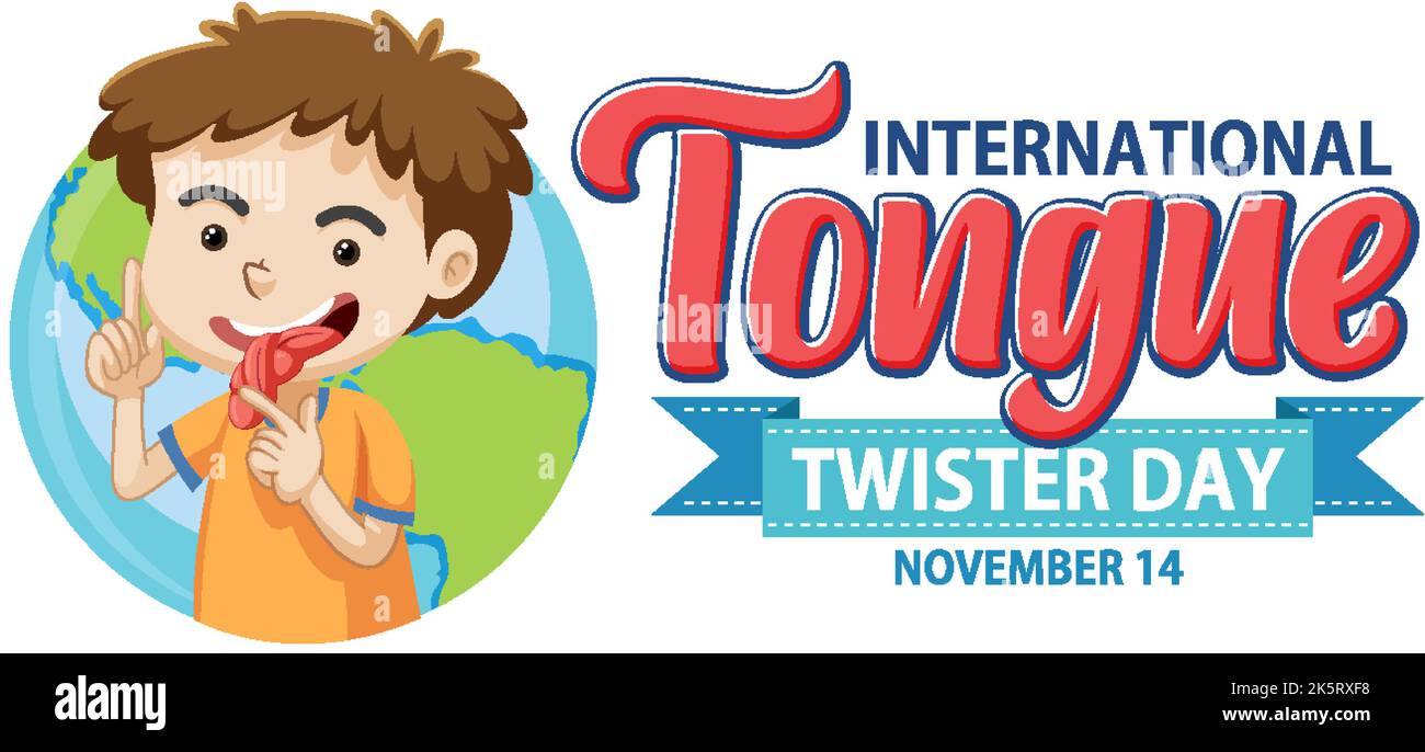 International Tongue Twister Day Banner Design illustration Stock ...