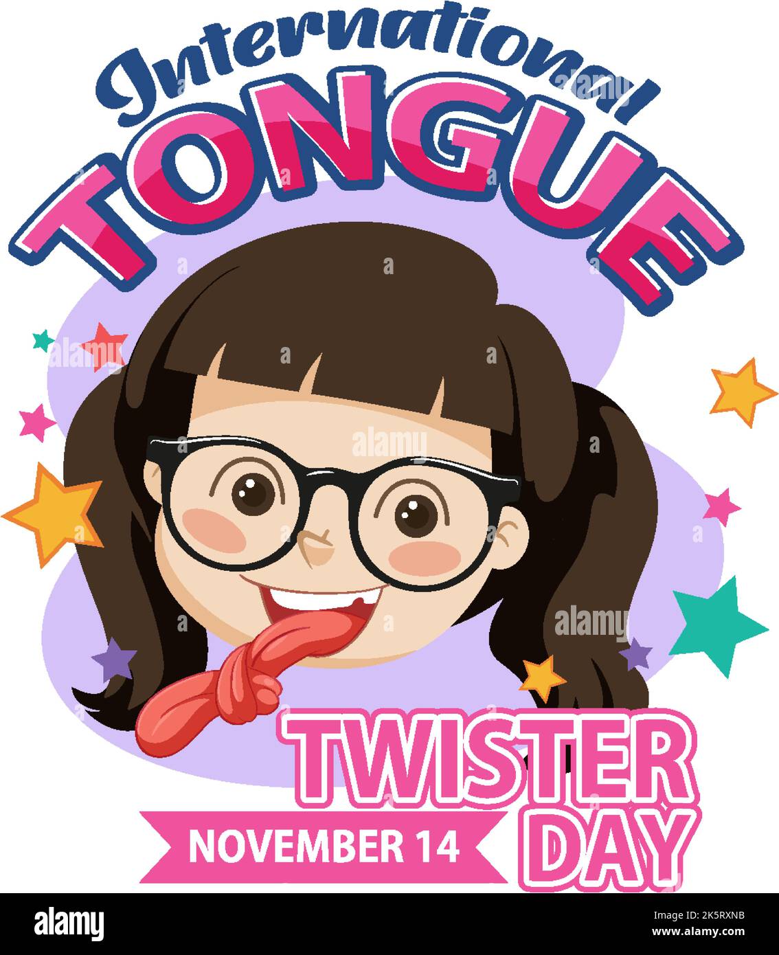 International Tongue Twister Day Banner Design Illustration Stock Vector Image And Art Alamy