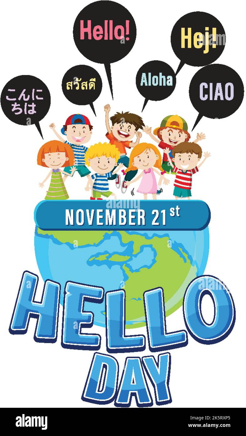 World hello day poster design illustration Stock Vector Image & Art - Alamy