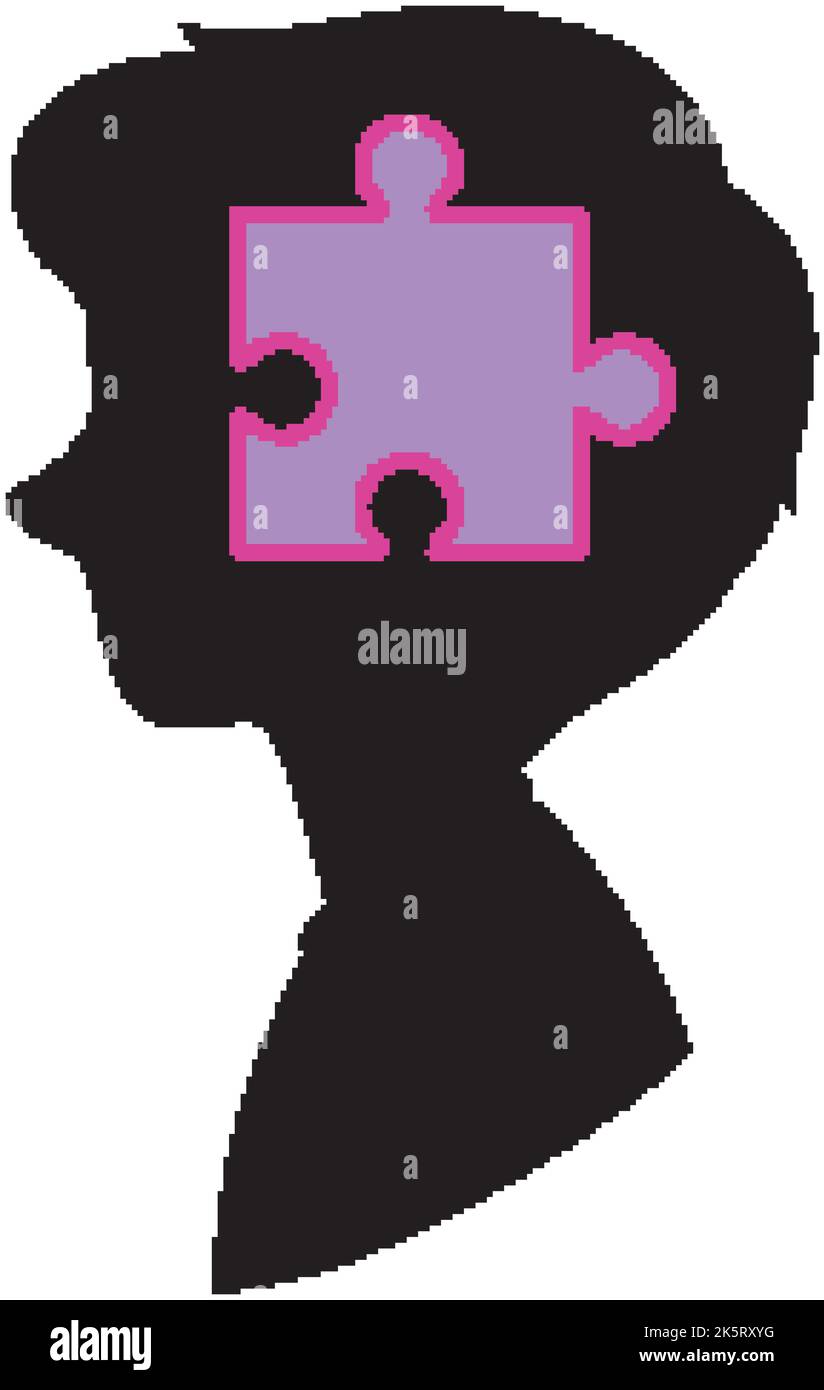 Jigsaw piece in human silhouette illustration Stock Vector Image & Art ...