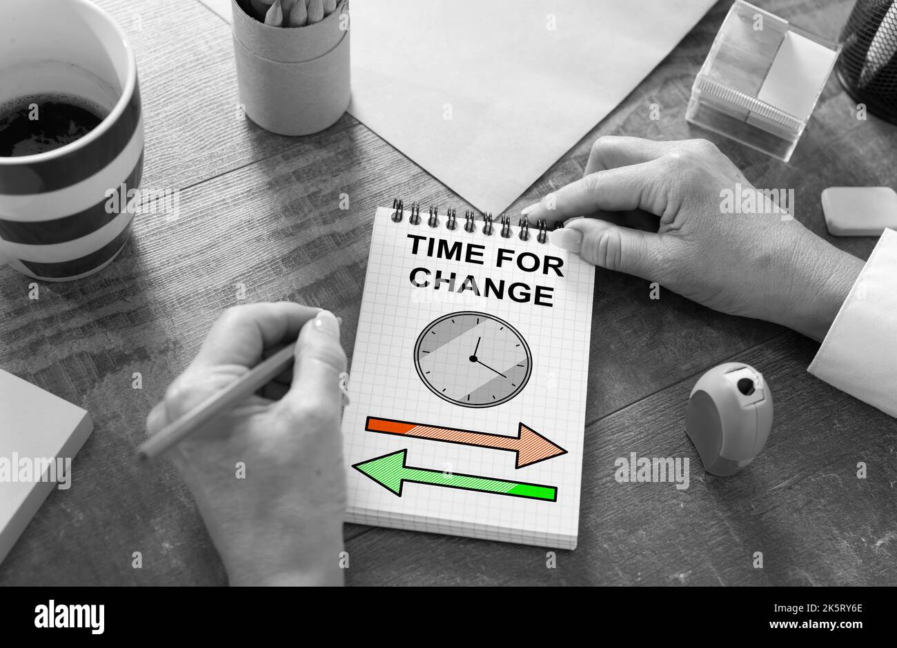 Time for change concept drawn on a notepad Stock Photo - Alamy