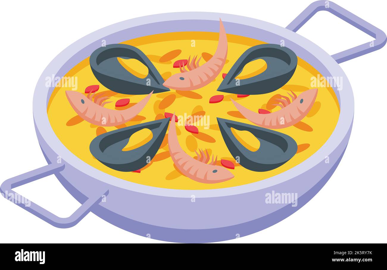 Shrimp soup icon isometric vector. Spanish cuisine. Tapas food Stock ...