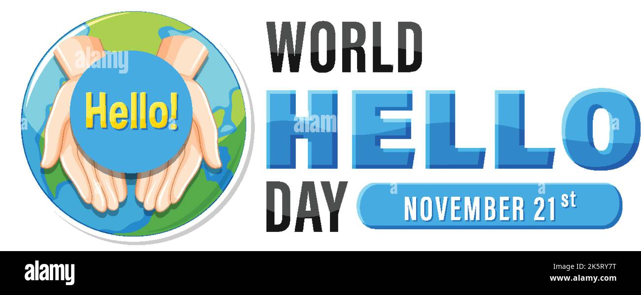 World hello day poster design illustration Stock Vector Image & Art - Alamy