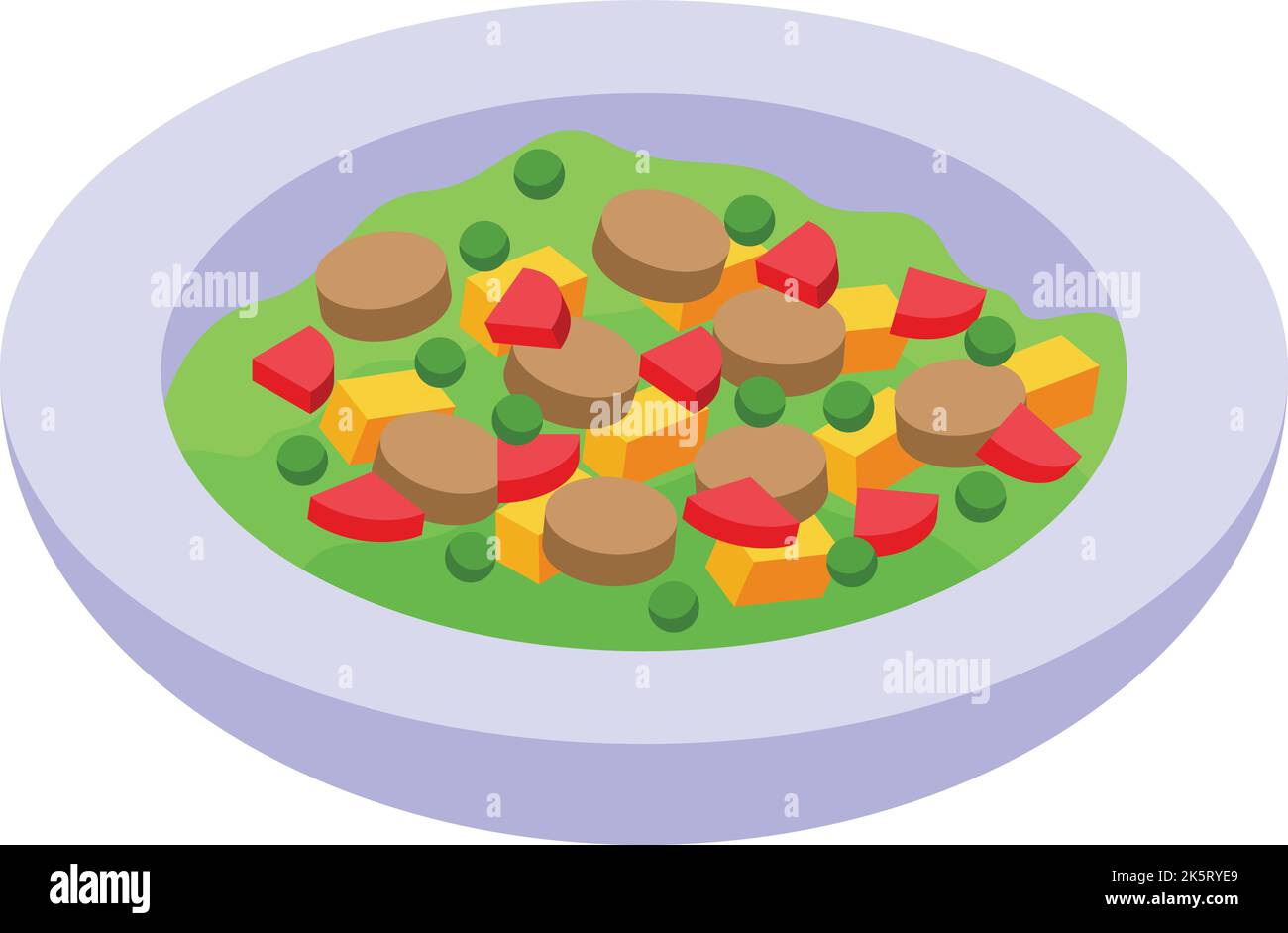 Caribbean food icon isometric vector. Rice cuisine. Meal dinner Stock ...