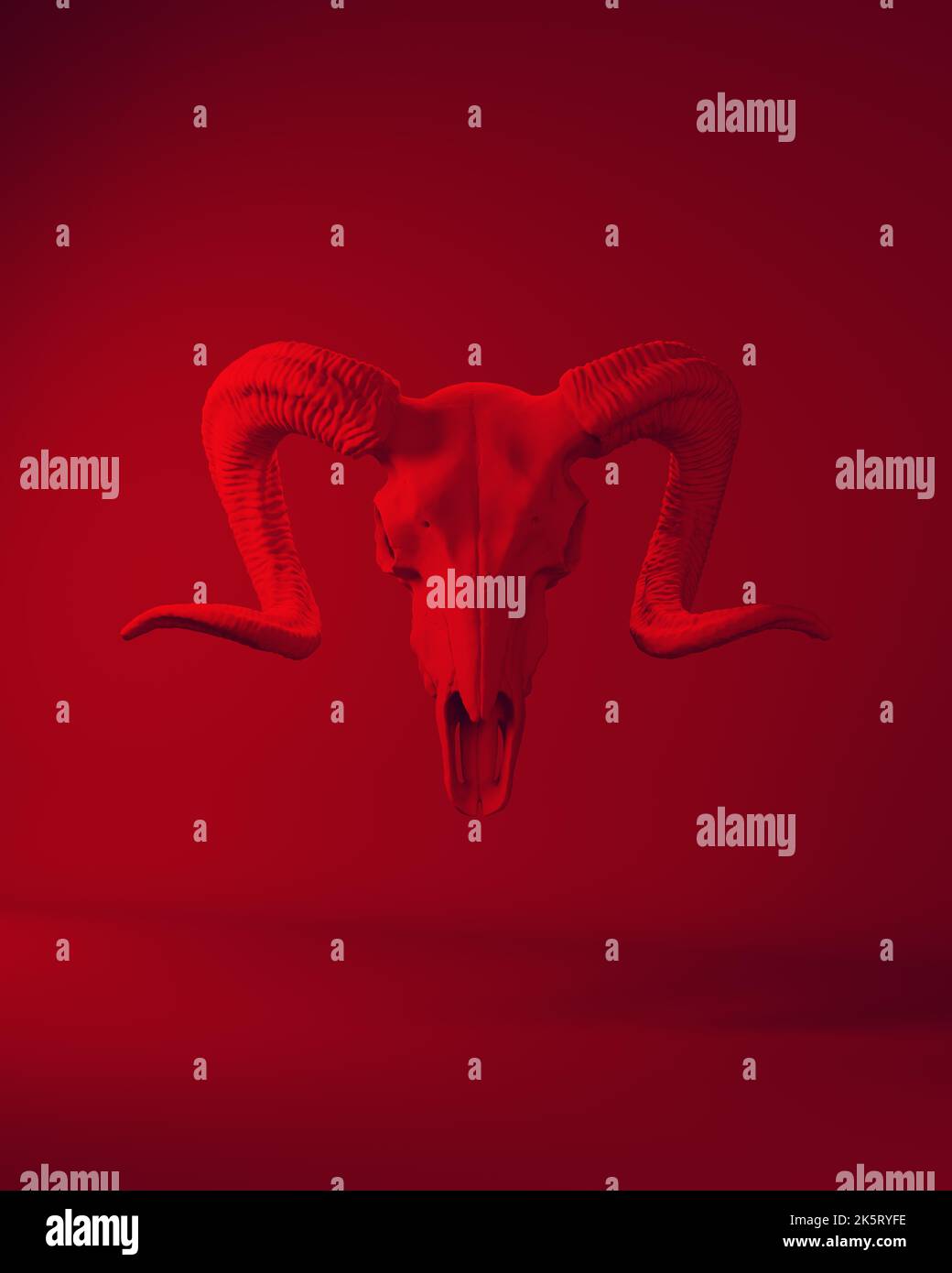 Red Ram Skull Occult Face Mask Satanic Halloween Horror Illuminati ...