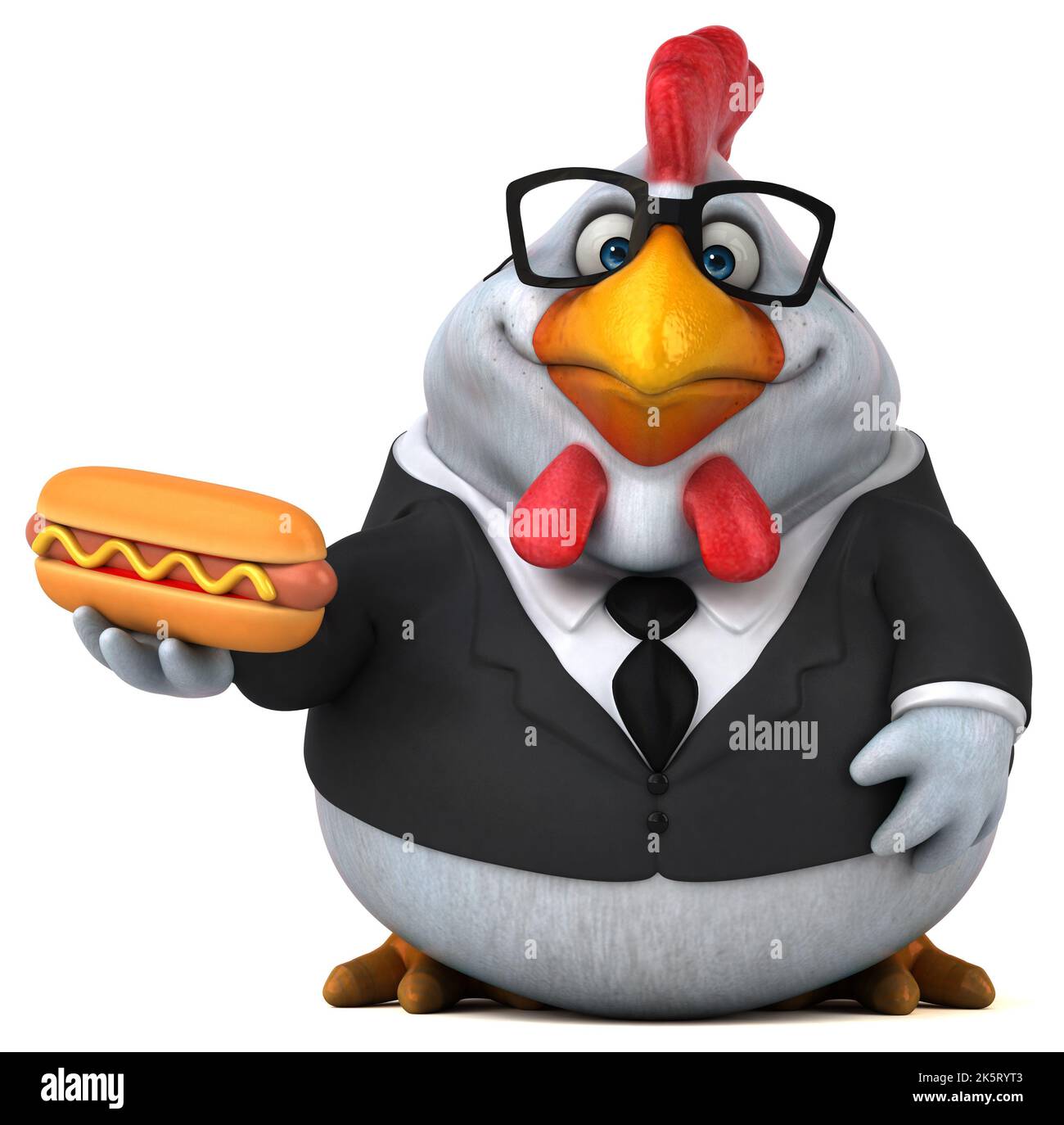 Fun chicken - 3D Illustration Stock Photo - Alamy