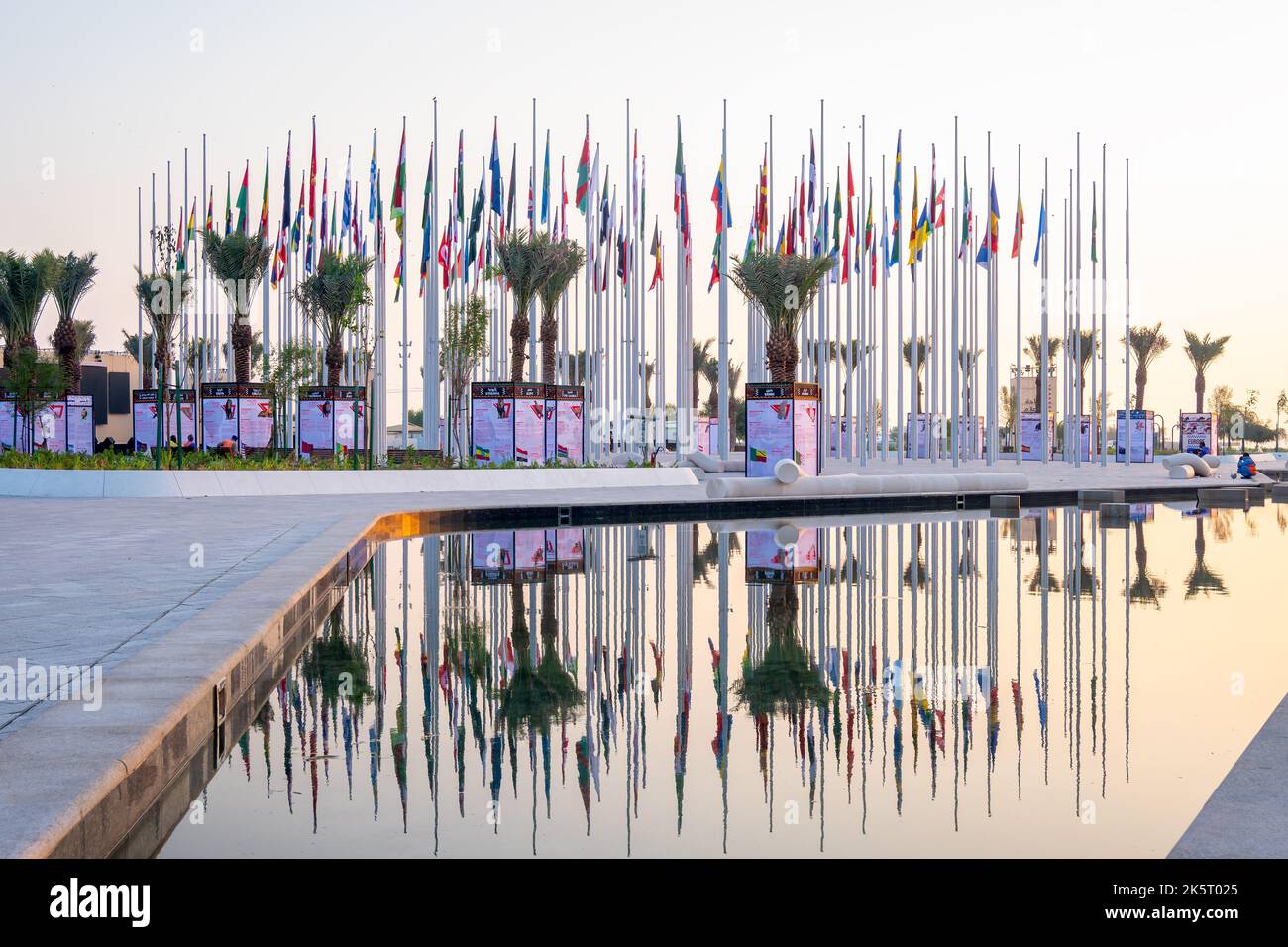 The Flag Plaza, displays 119 flags from countries with authorized diplomatic missions Stock ...