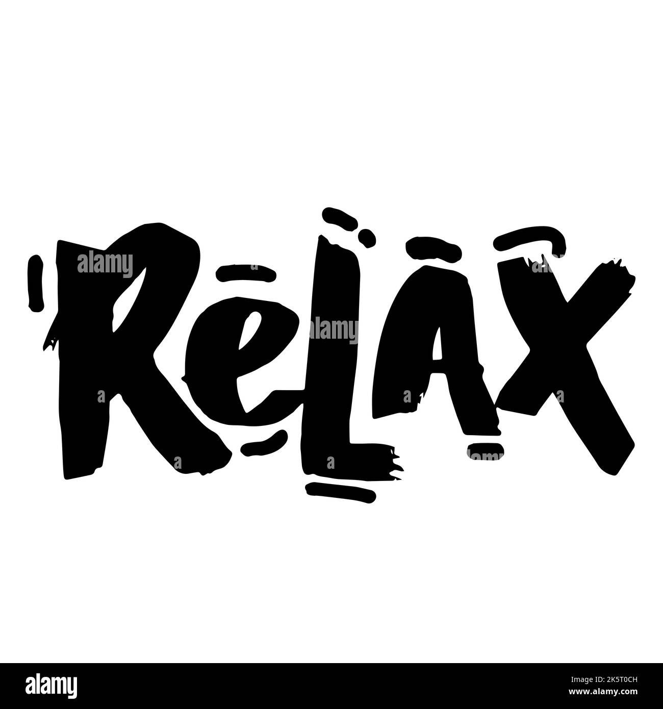 Hand drawn typography lettering phrase Relax isolated on the white ...