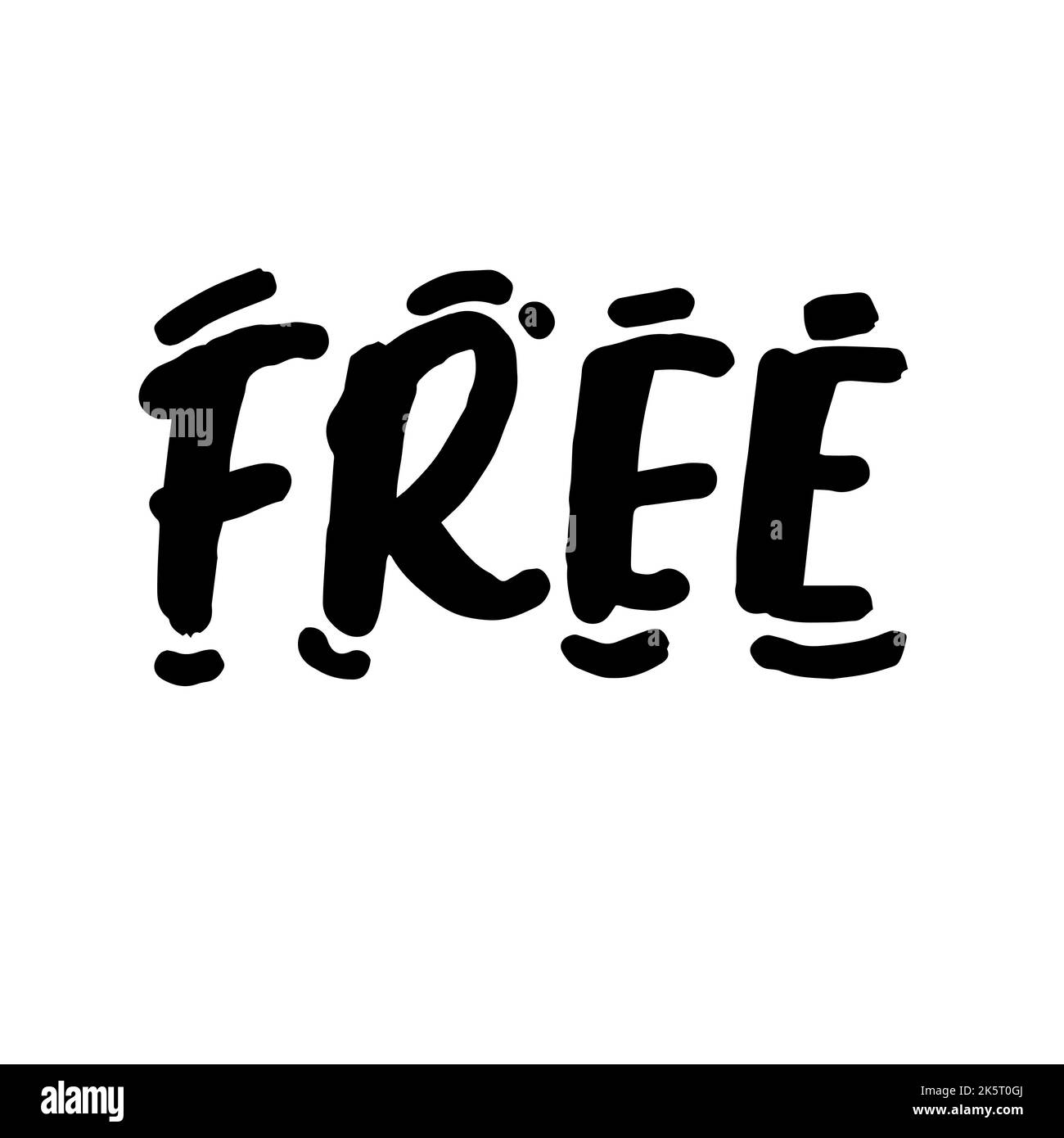 Free hand written lettering. Vector calligraphy black white Stock ...