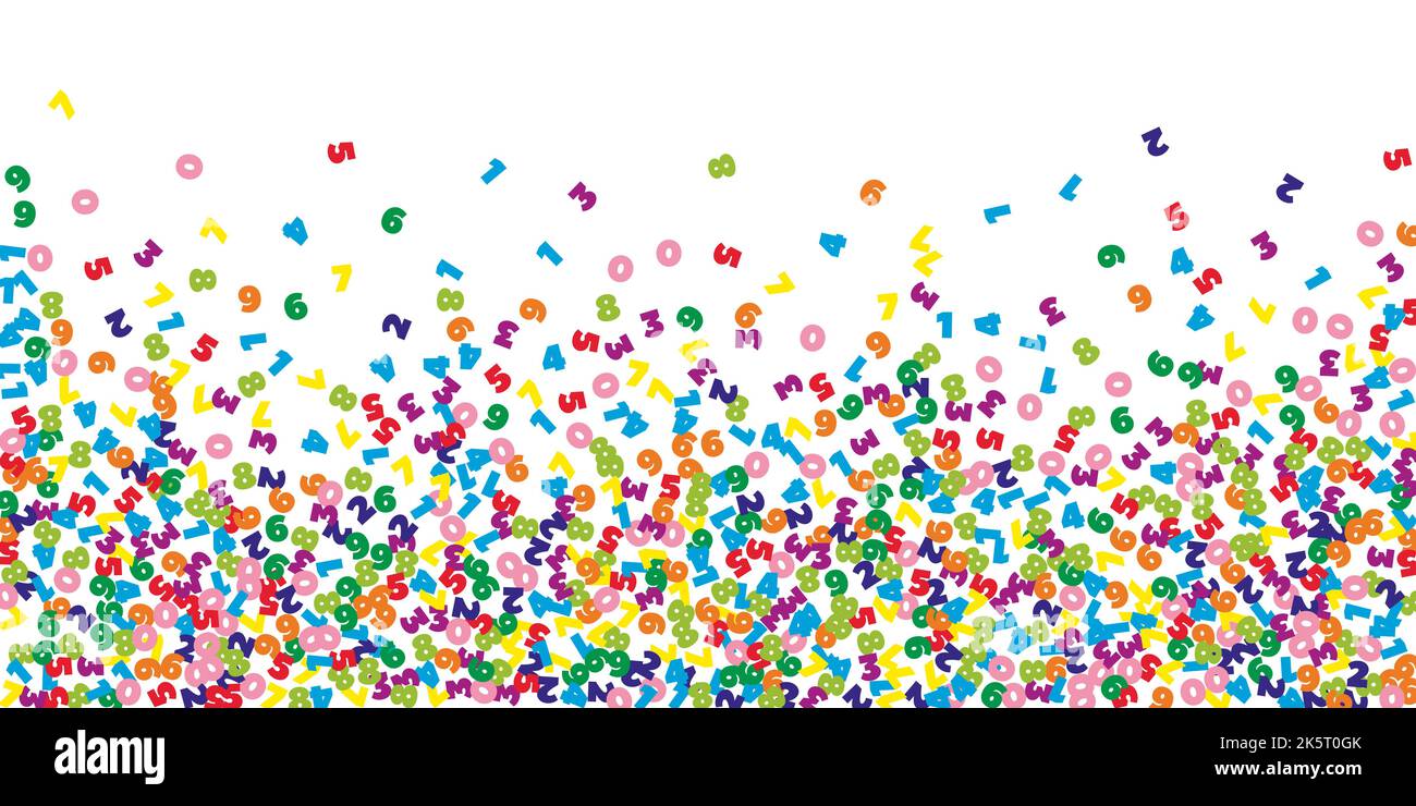 Falling colorful numbers. Math study concept with flying digits. Grand ...