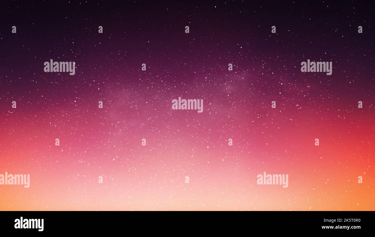 Night starry sky at sunset. Red galaxy, horizontal background. 3d ...