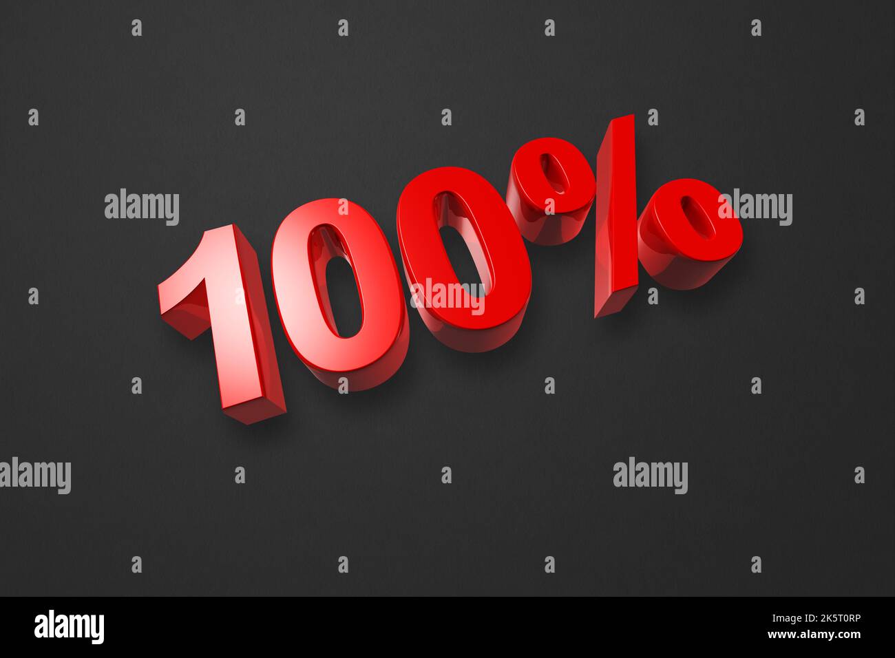 100% red number. 3D illustration isolated on black Stock Photo - Alamy