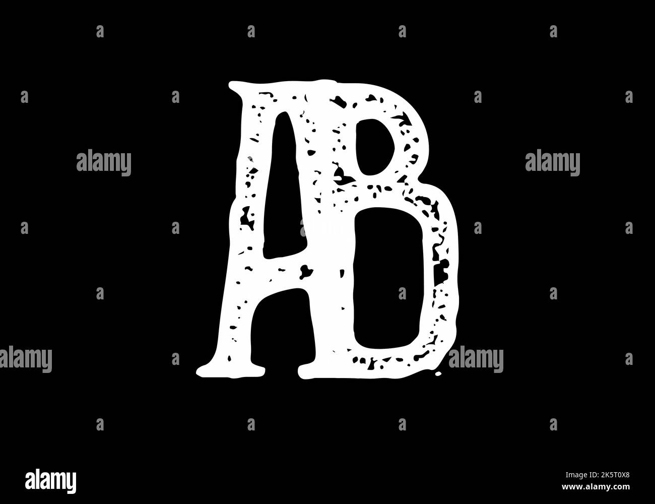 An editable illustration of a fun AB font on a black background Stock ...