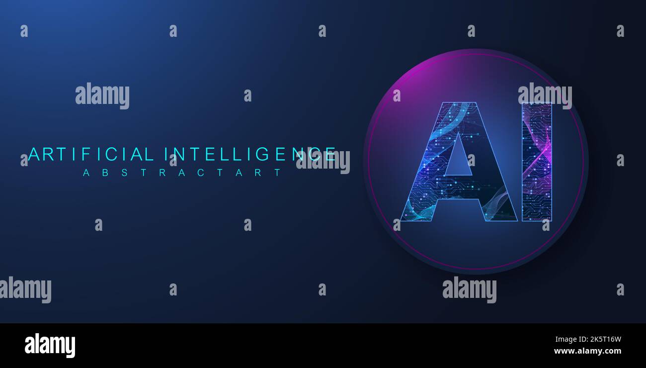 Artificial intelligence and machine learning concept futuristic vector ...