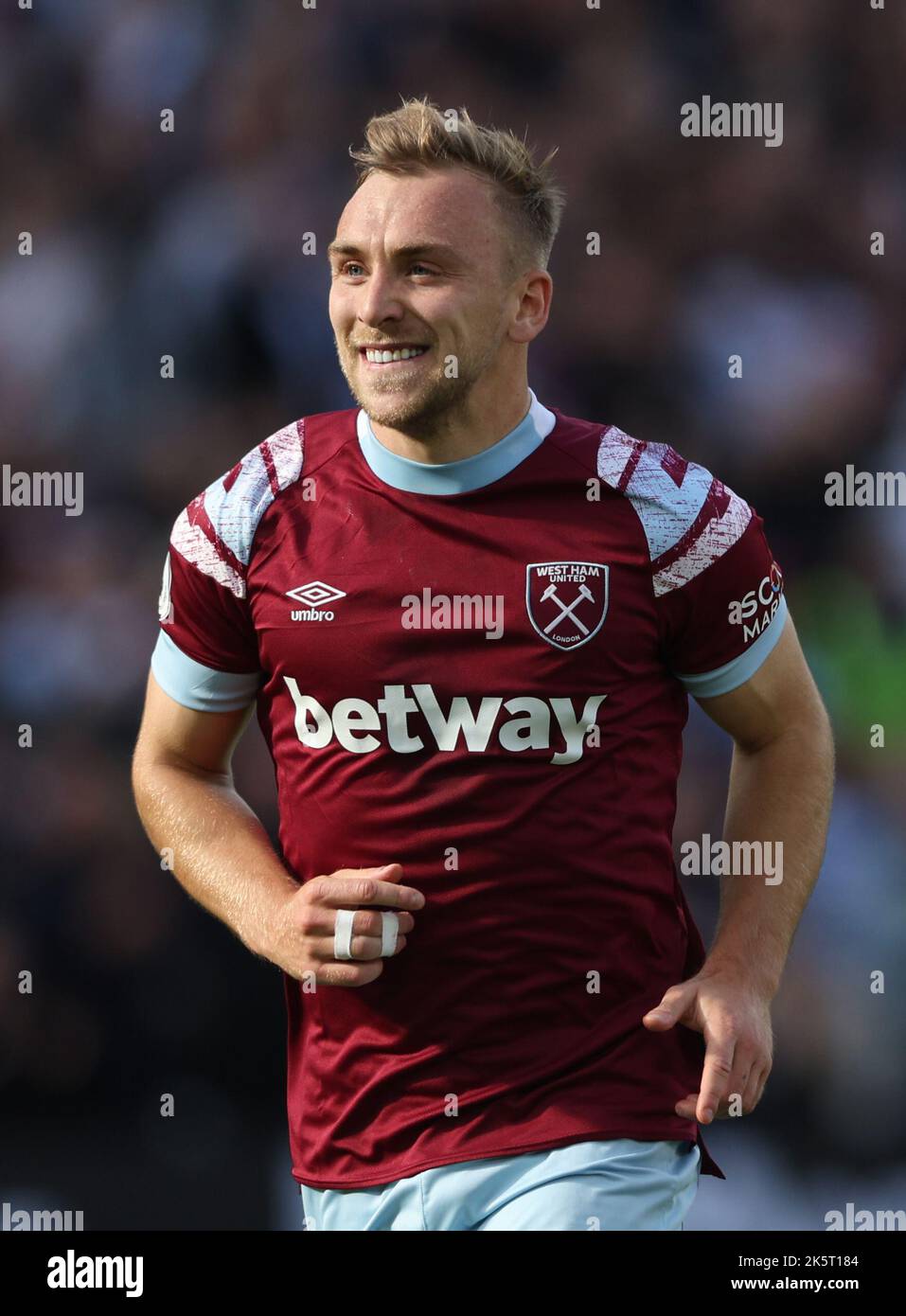 West Ham's Jarrod Bowen celebrates scoring during the Premier league ...