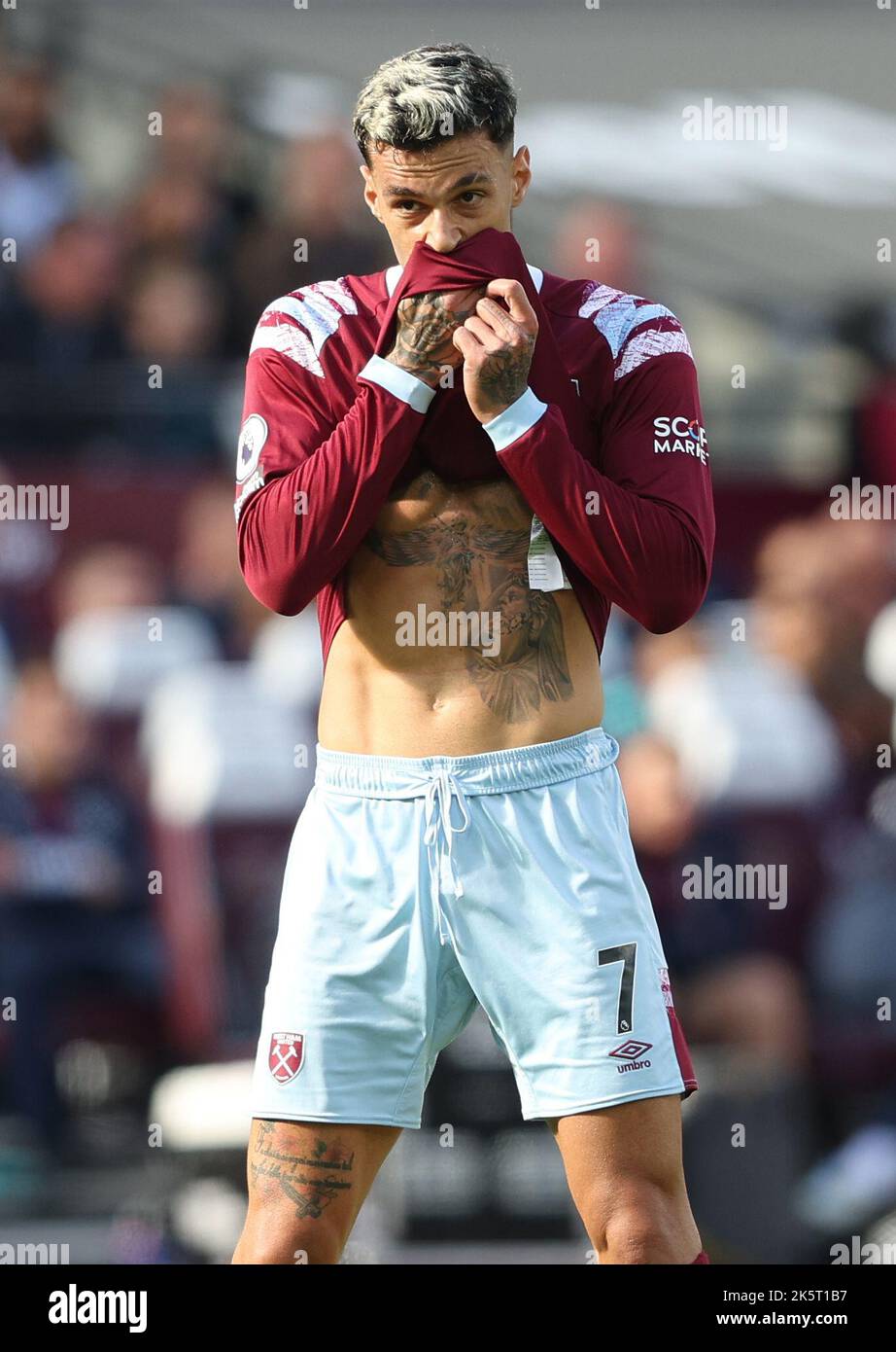 West Ham's Gianluca Scamacca during the Premier league match between ...
