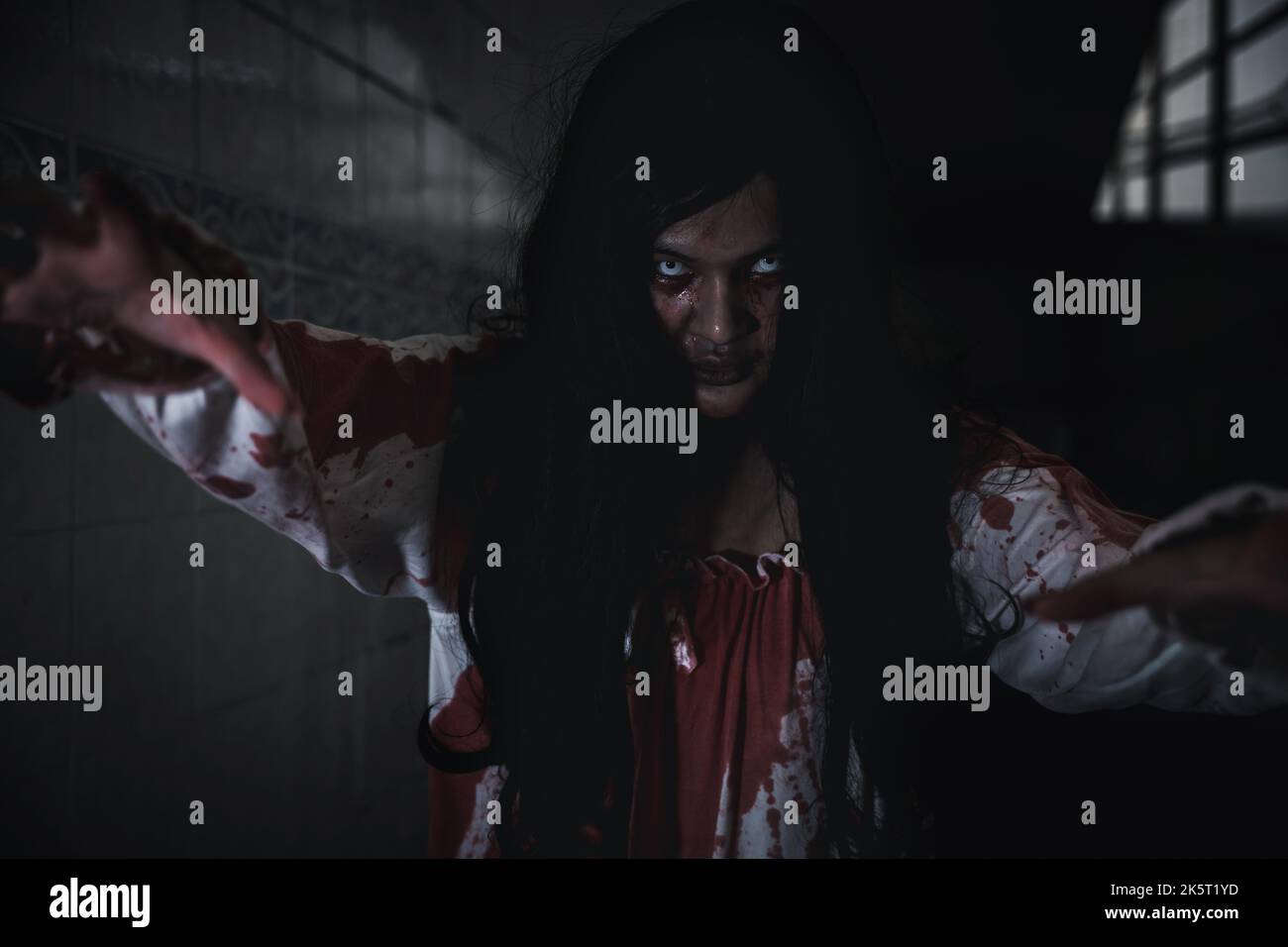 Scary zombies ghost walking. Asian woman ghost horror creepy scary have ...