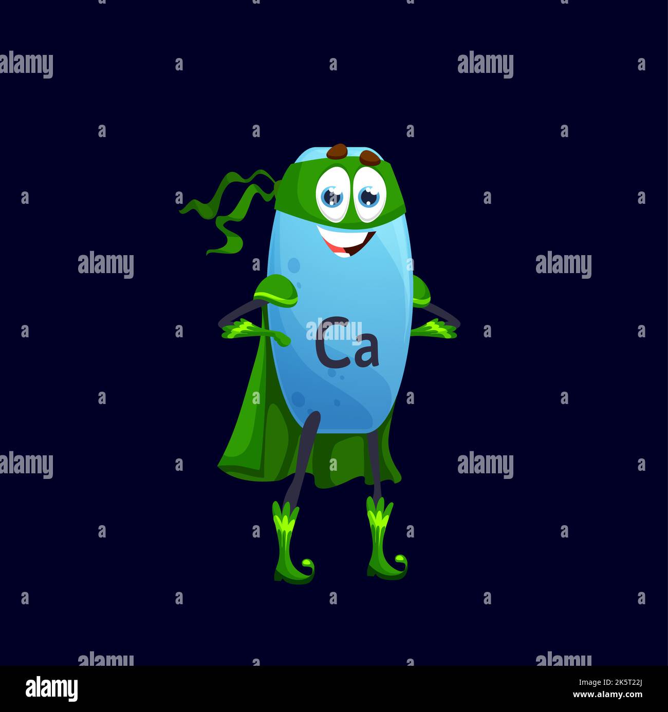 Cartoon calcium superhero micronutrient character. Isolated vector ...