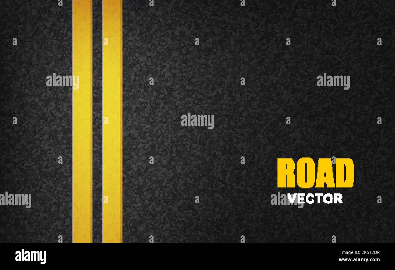 Double yellow line and road tarmac Stock Vector Images - Alamy