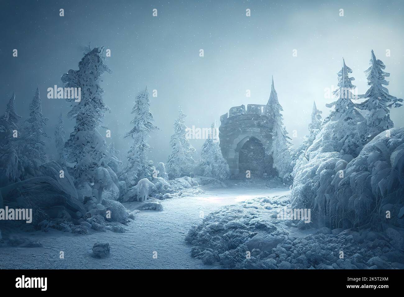 Winter Castle In Mountains