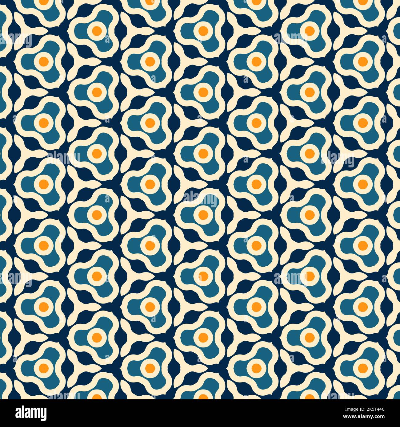 Colorful pattern in the 60s, 70s surface design, fabrics, paper ...