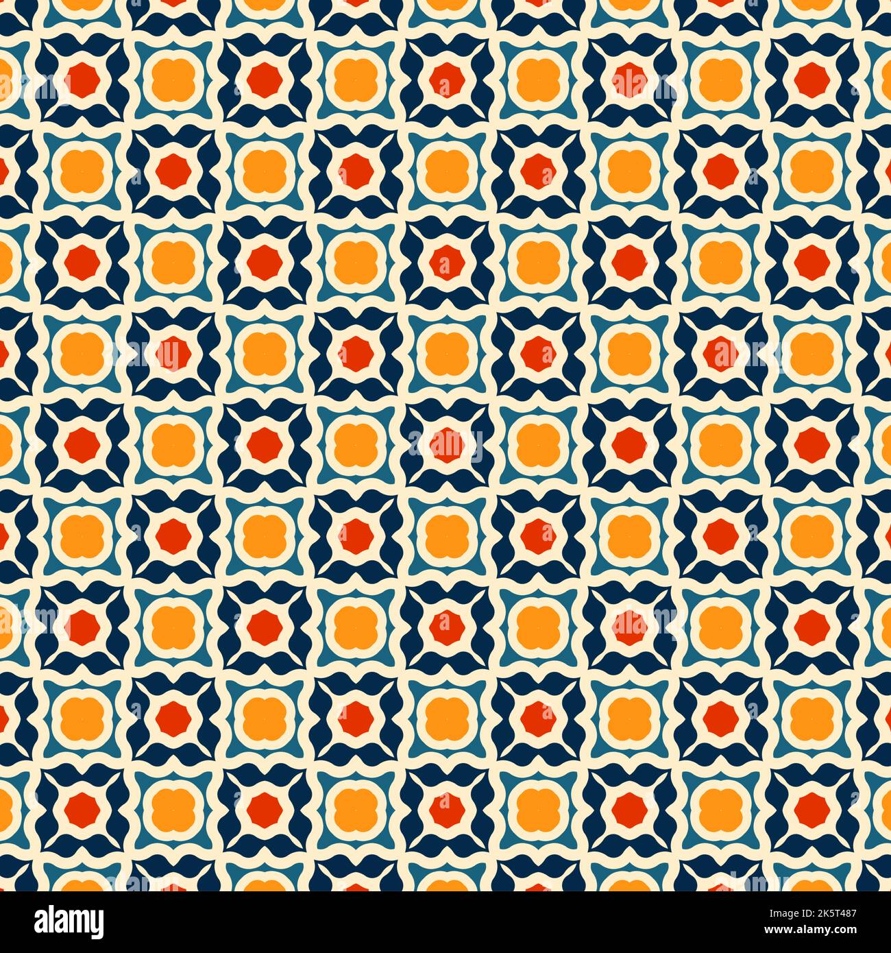 Colorful pattern in the 60s, 70s surface design, fabrics, paper ...