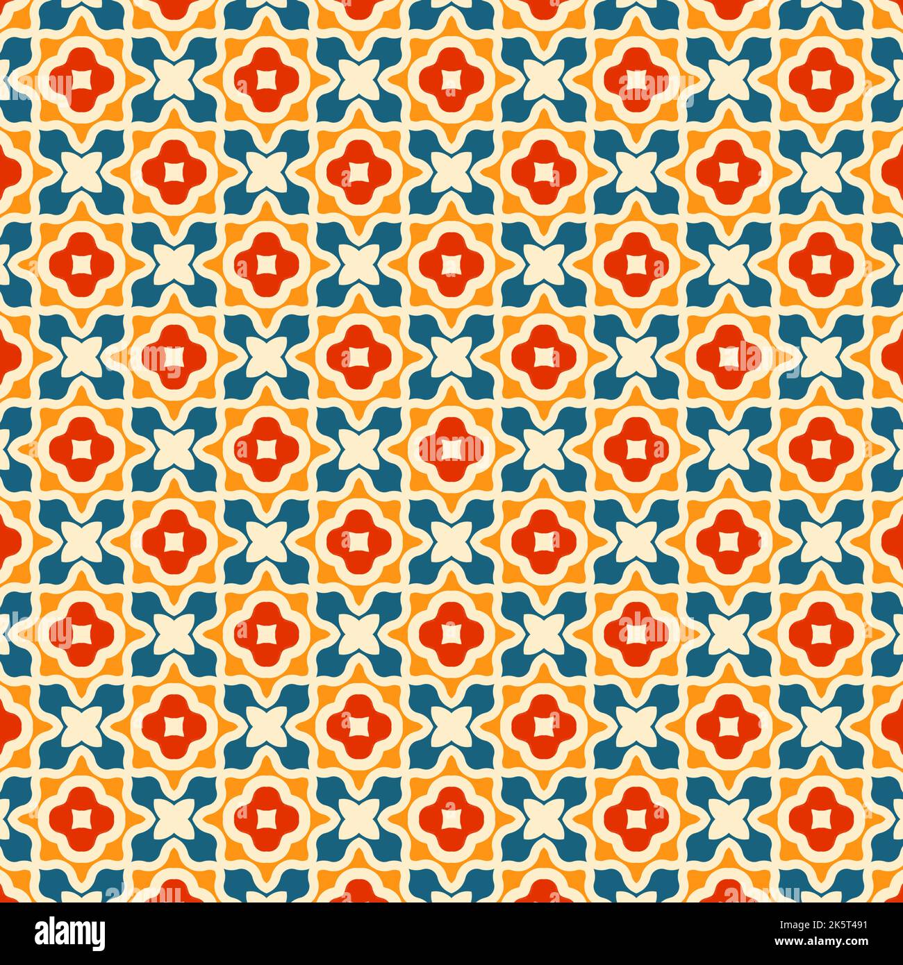 Colorful pattern in the 60s, 70s surface design, fabrics, paper ...
