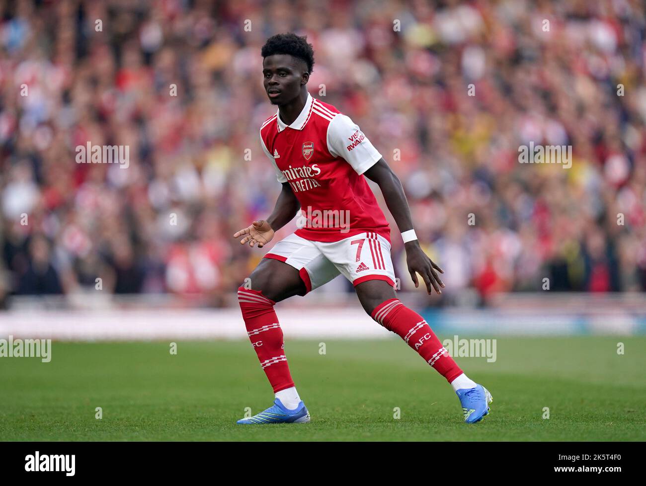 Arsenal's Bukayo Saka during the Premier League match at the Emirates ...