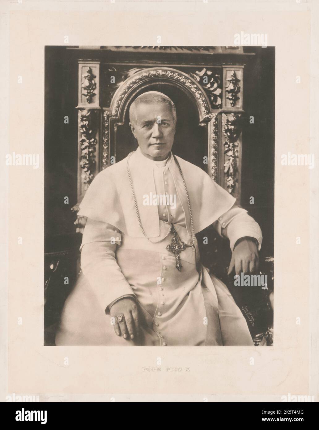 Portrait of the Pope Pius X (1835-1914), 1904. Private Collection Stock ...
