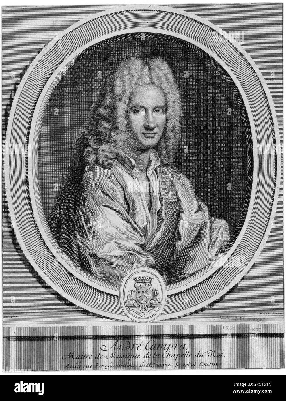 Portrait of the composer André Campra (1660-1744), 1725. Private ...