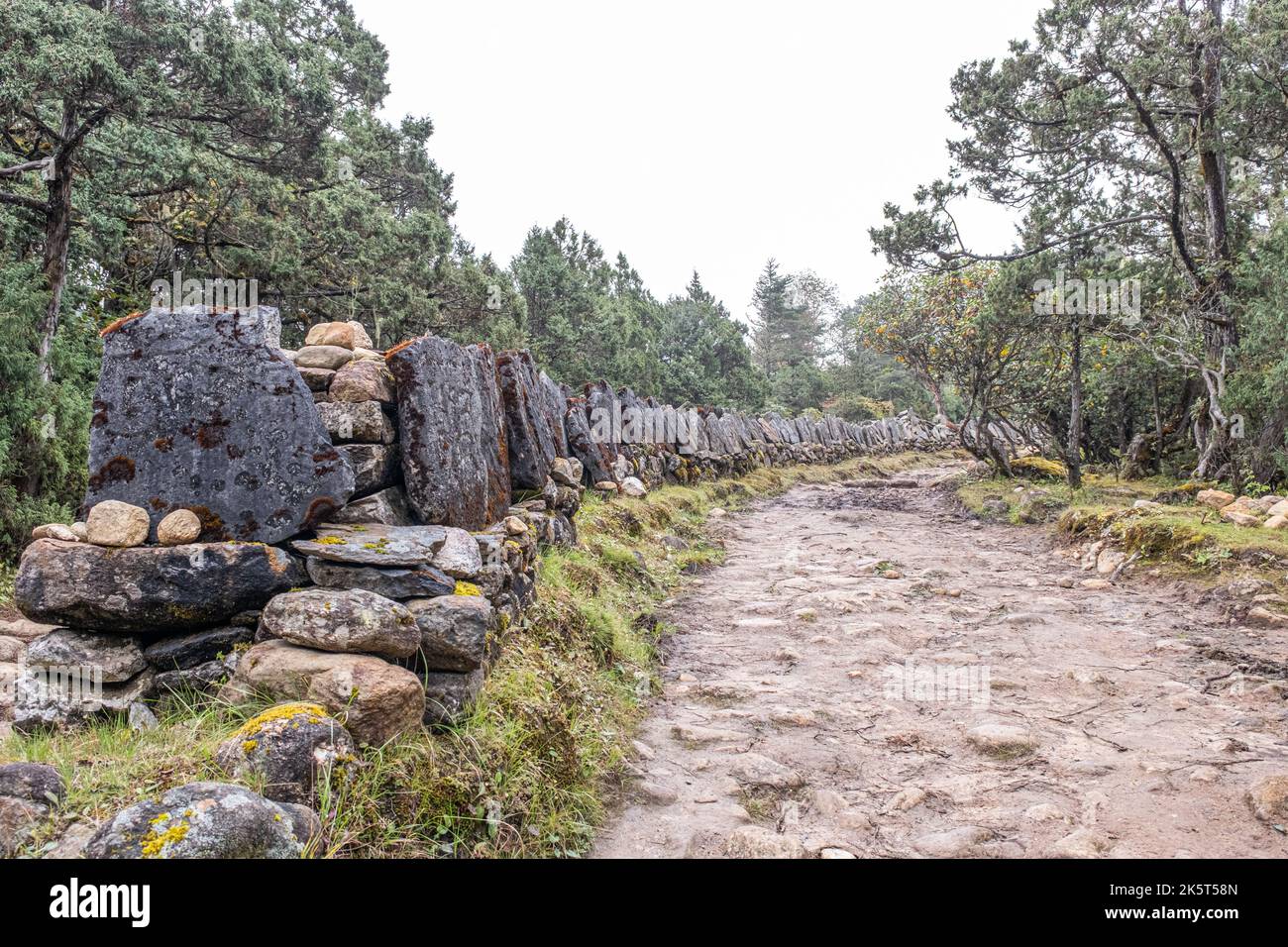 Prayer Stones along the Everest Way Nepal Stock Photo - Alamy