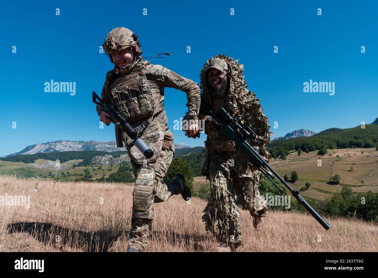 A sniper team squad of soldiers is going undercover. Sniper assistant ...