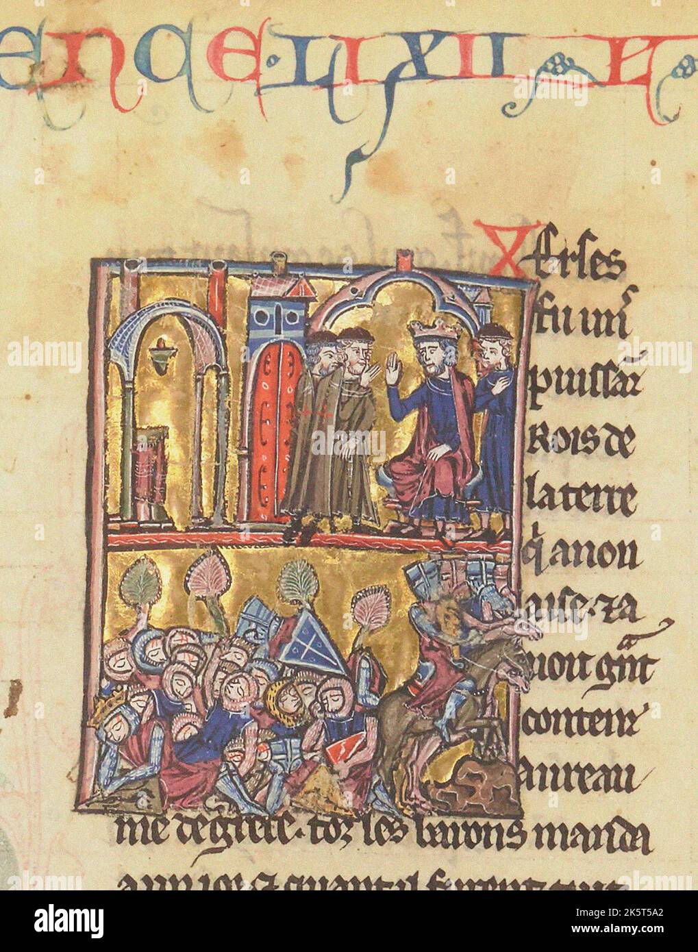 Baldwin II and Templars. Miniature from the "Historia" by William of ...