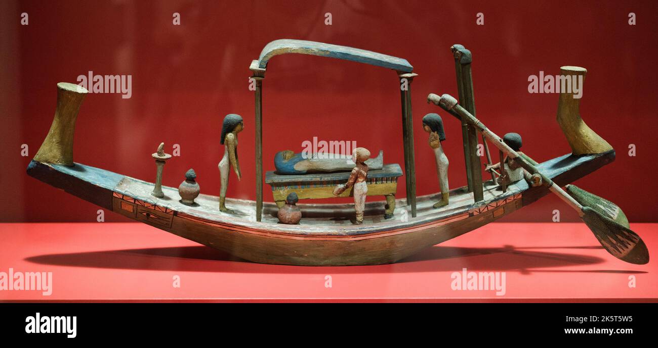 Madrid, Spain. 09th Oct, 2022. A funeral ship model seen displayed ...