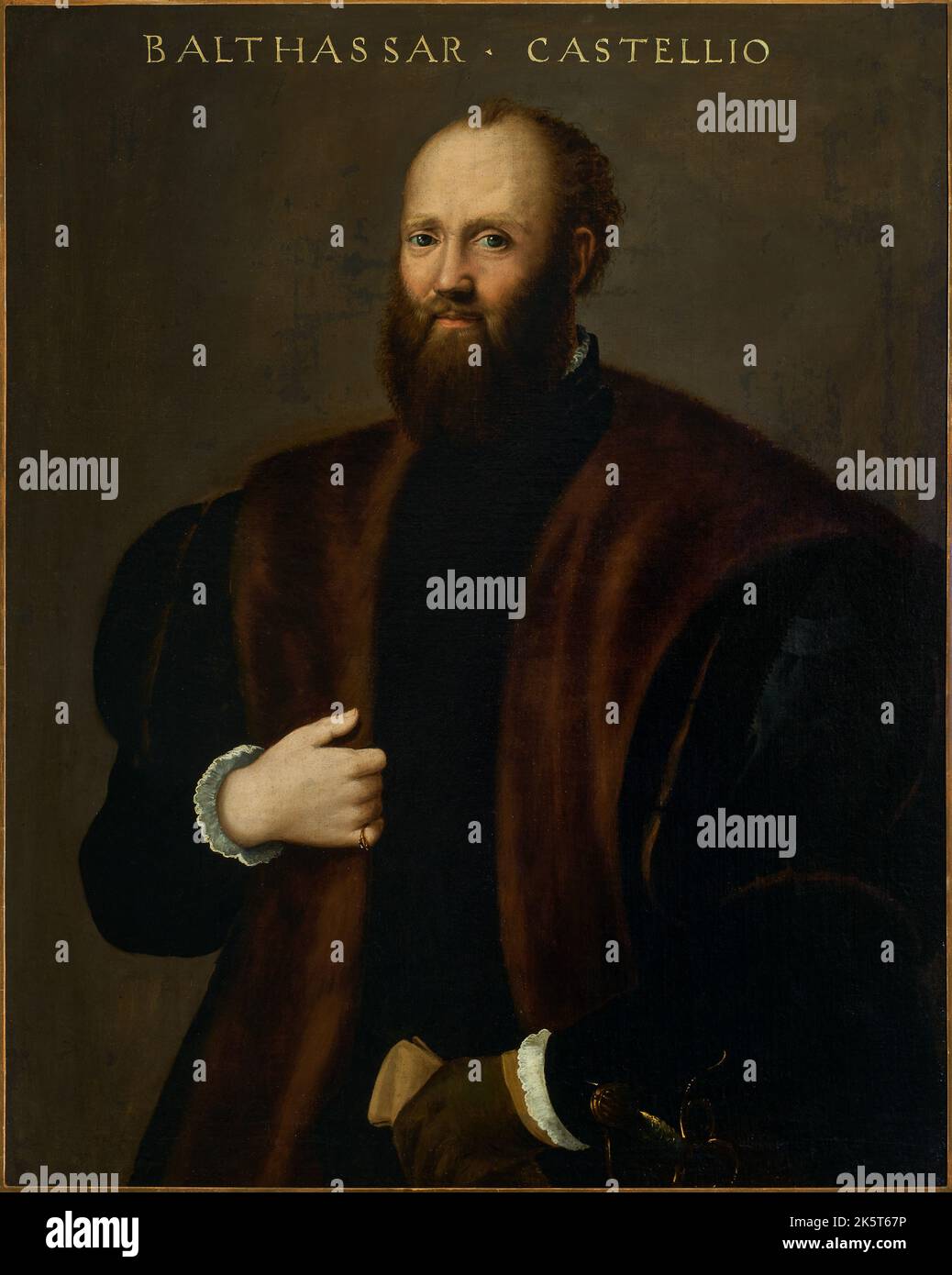 Portrait Of Baldassare Castiglione Between 1540 And 1552 Found In The Collection Of The