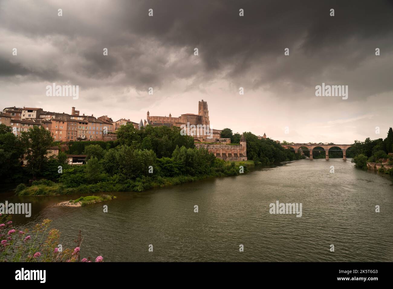 Sainte-Cécile Cathedral and Bishop's Palace, viewed across the river ...
