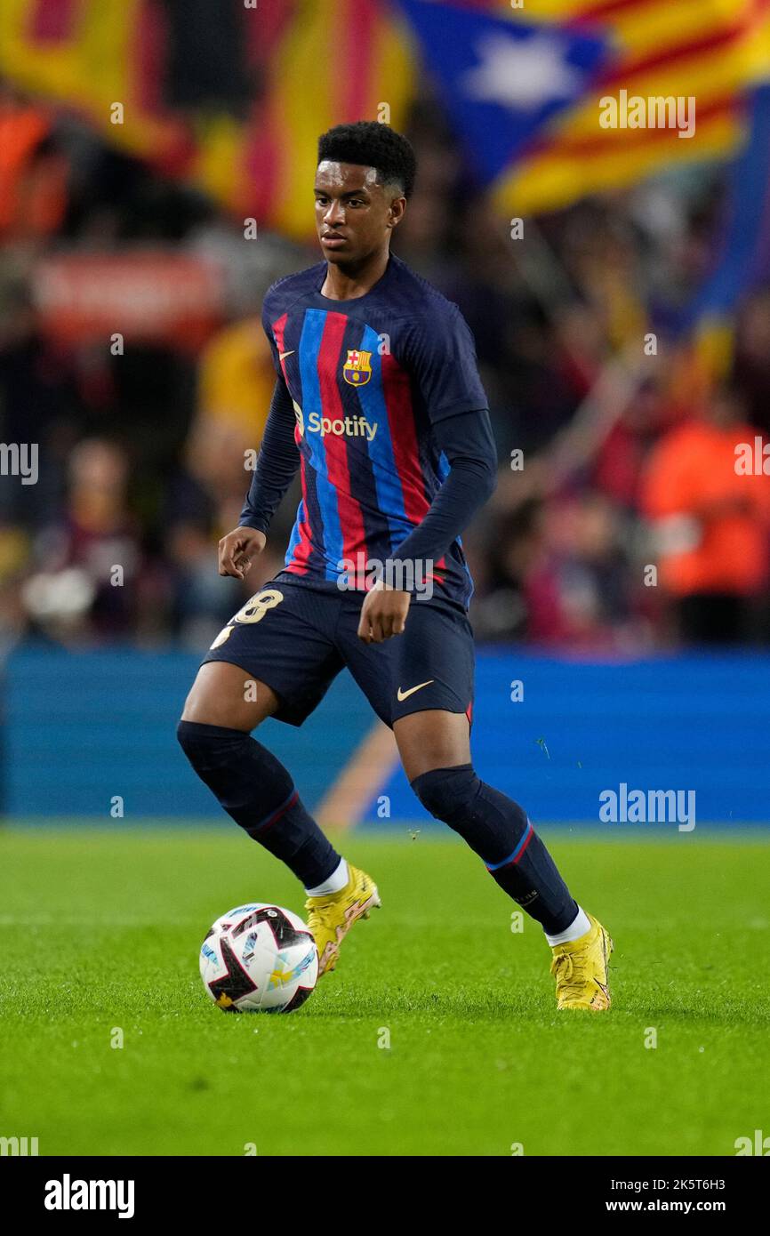 Barcelona, Spain. 9th Oct, 2022. Alejandro Balde (FC Barcelona) in ...