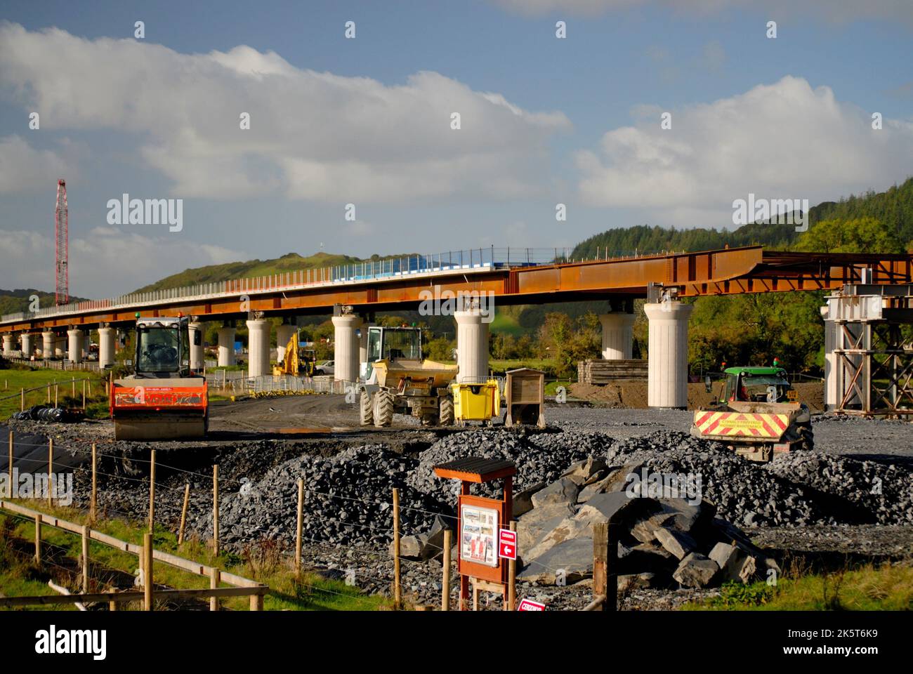 New Dyfi bridge under construction, Machynlleth Powys WALES UK Stock ...