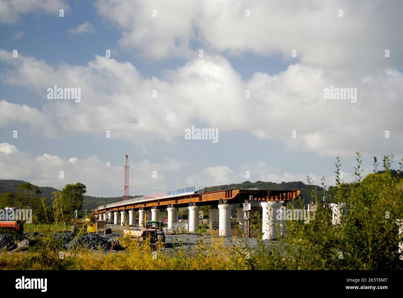New Dyfi bridge under construction, Machynlleth Powys WALES UK Stock ...