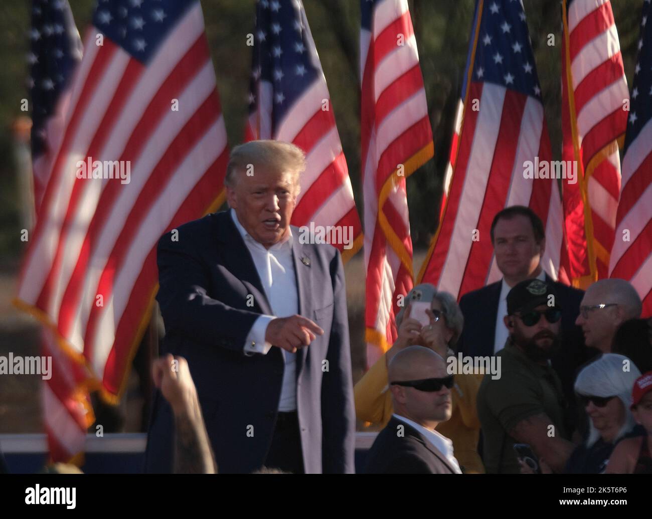 Mesa, Arizona, USA. 9th Oct, 2022. Former President Donald Trump comes ...