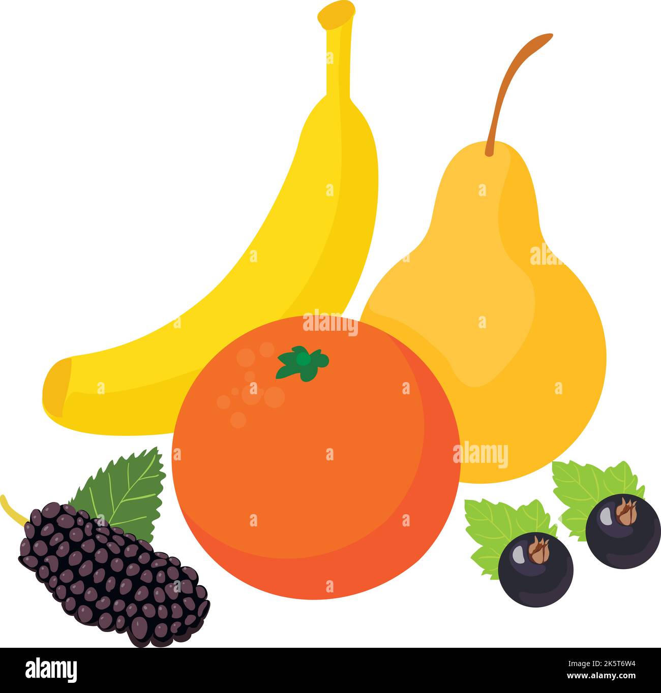 Wholesome food icon isometric vector. Banana, orange, pear fruit and ...