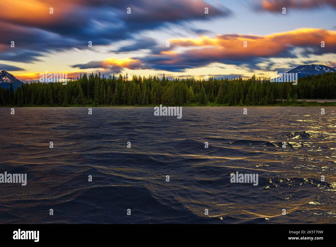 Scenic sunset over lake colorful hi-res stock photography and images ...