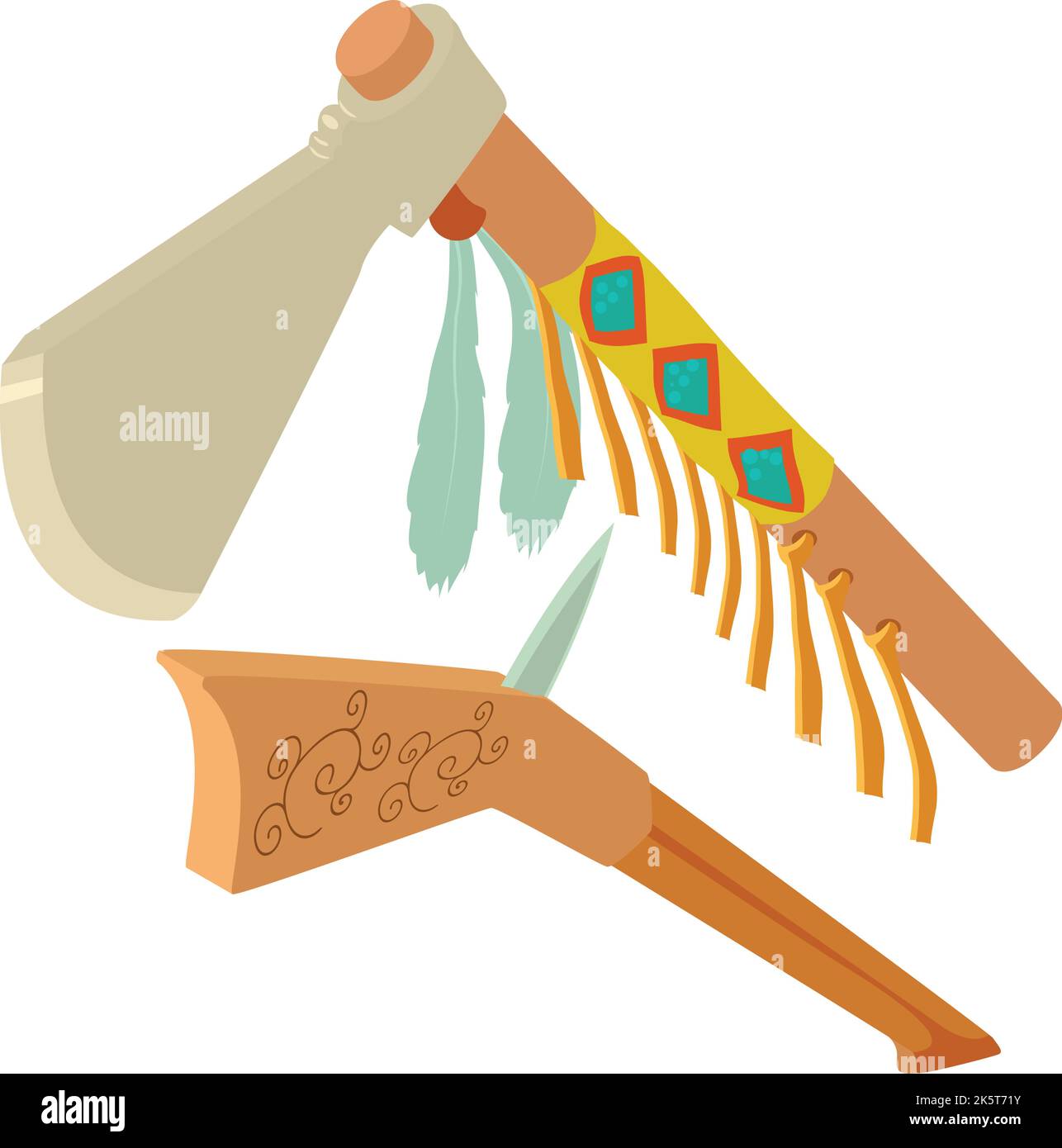 Traditional weapon icon isometric vector. Native american tomahawk and ...