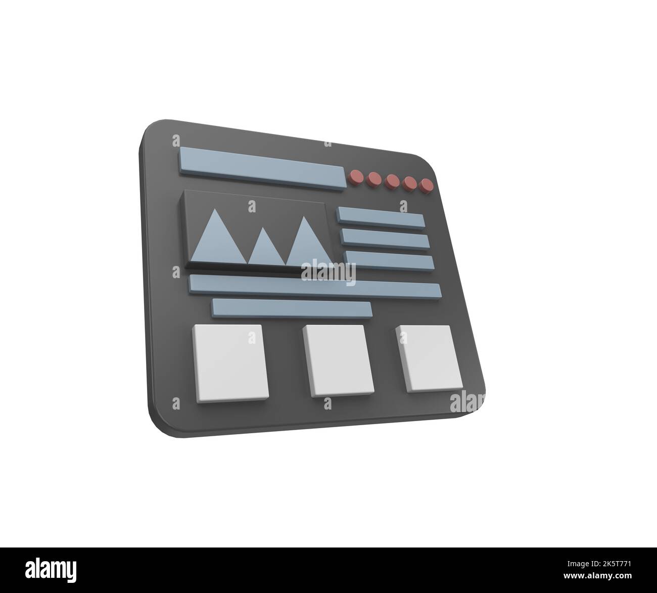 minimal 3d Illustration Browser window concept. Landing page, website ...