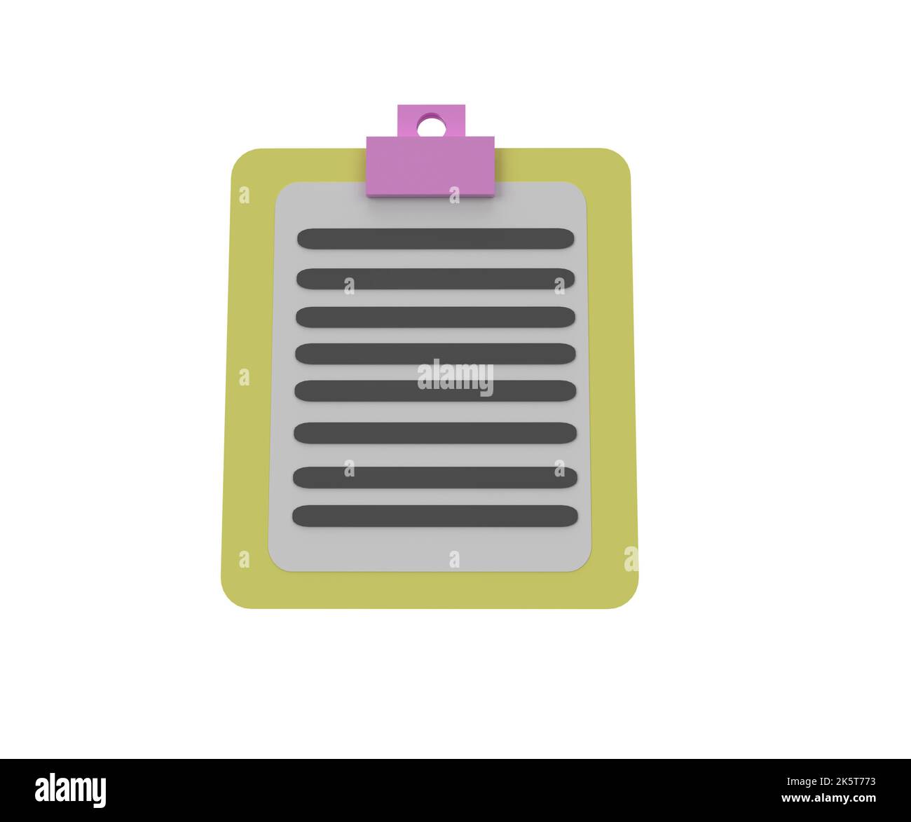 3d Illustration Clipboard with sheets of paper, document icon, notes ...