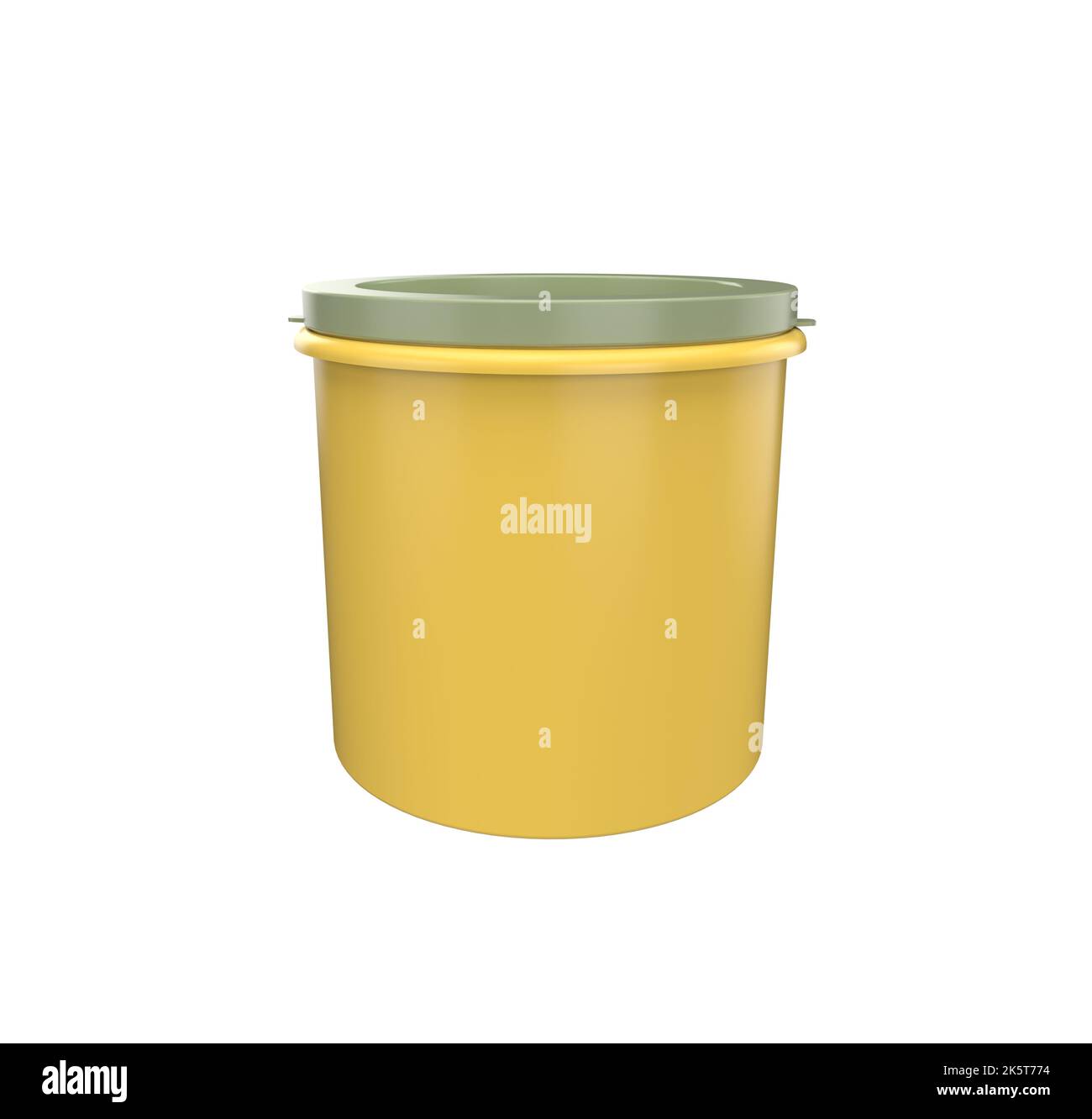 3d Illustration Empty round Plastic container box mockup, round box ...