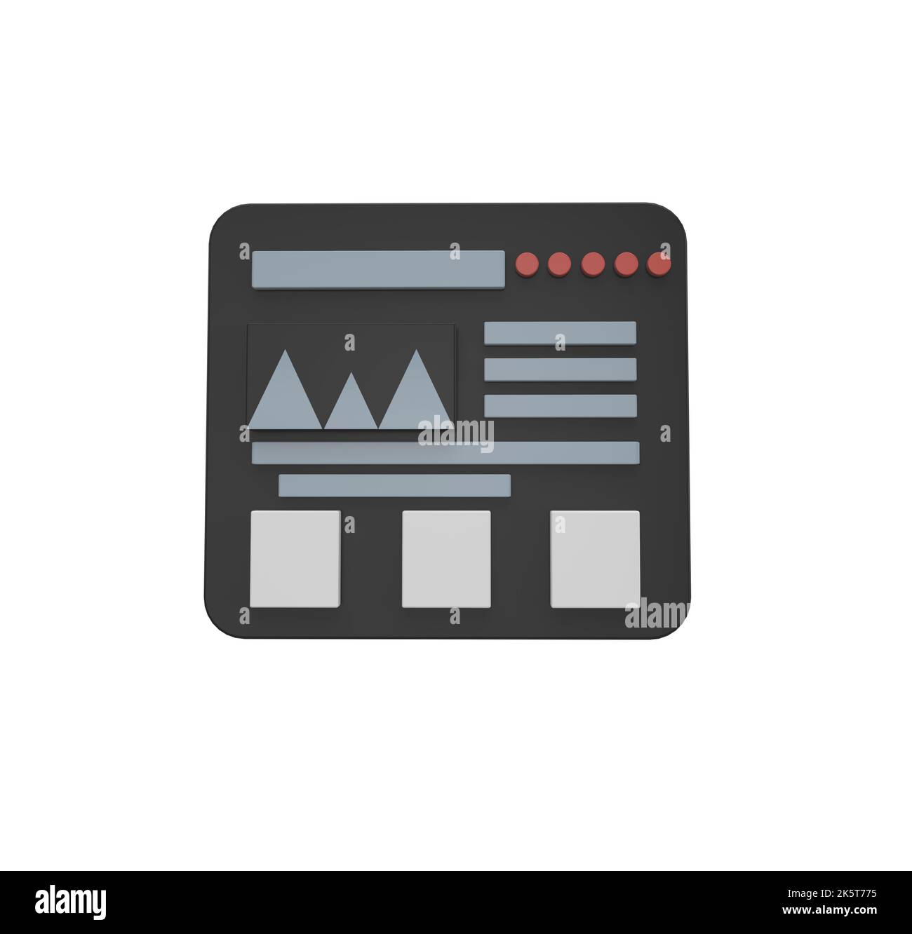minimal 3d Illustration Browser window concept. Landing page, website ...